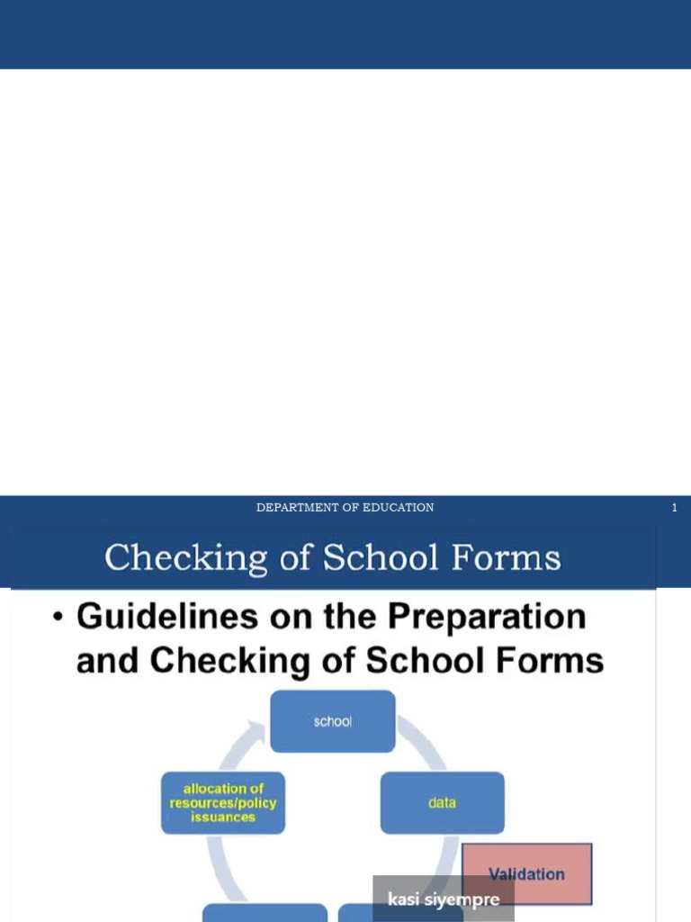 Re Orientation On The Checking of School Forms | PDF