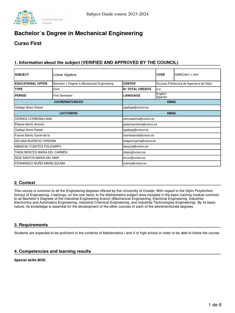 2023_24_syllabus (1) | PDF | Linear Map | Matrix (Mathematics)