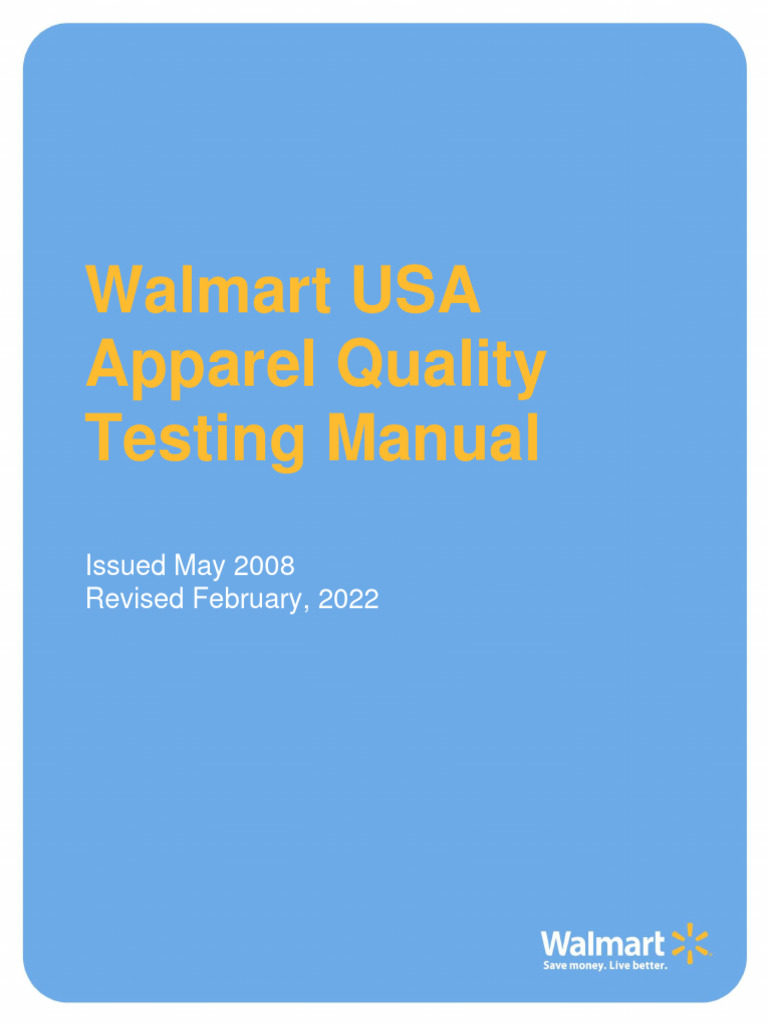Walmart Apparel Quality Testing Manual | PDF | Seam (Sewing) | Knitting