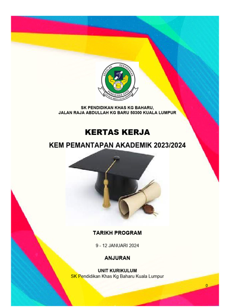 Kertas Kerja Kem Kecemerlangan Akademik 2024 | PDF