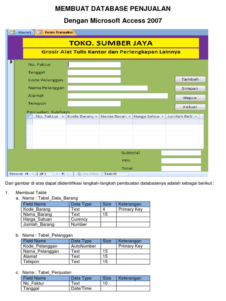 Membuat Database Penjualan | PDF | Bisnis