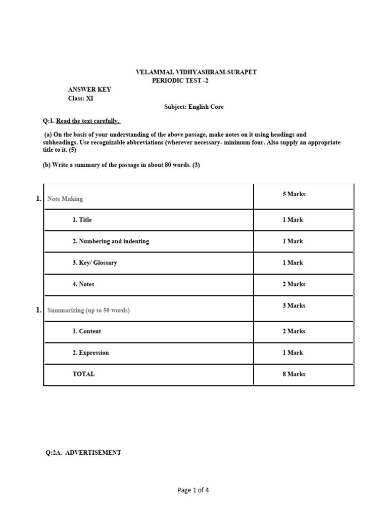 Grade 11 English PT 2 Answer Key | PDF