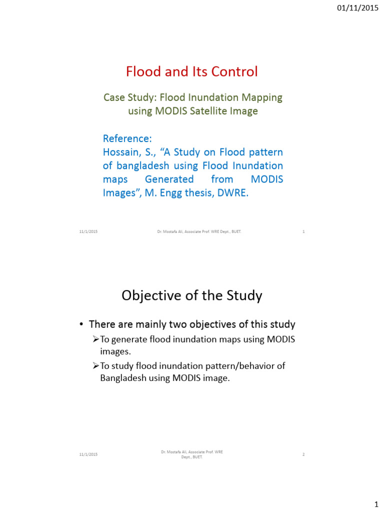 Lec 12 Flood mapping using MODIS | PDF | Flood | Satellite Imagery