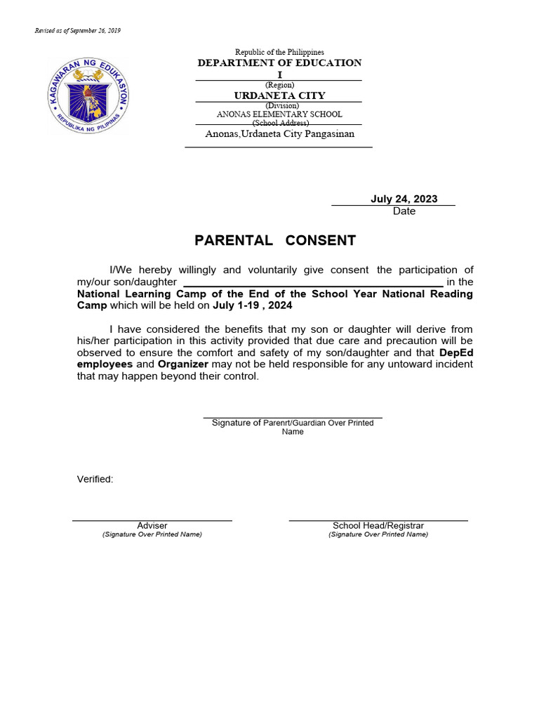 Parental-Consent NLC | PDF