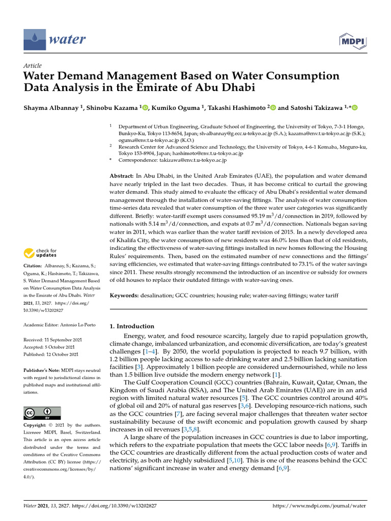 Demand Management Based On Consumption Data | PDF | Water Conservation ...