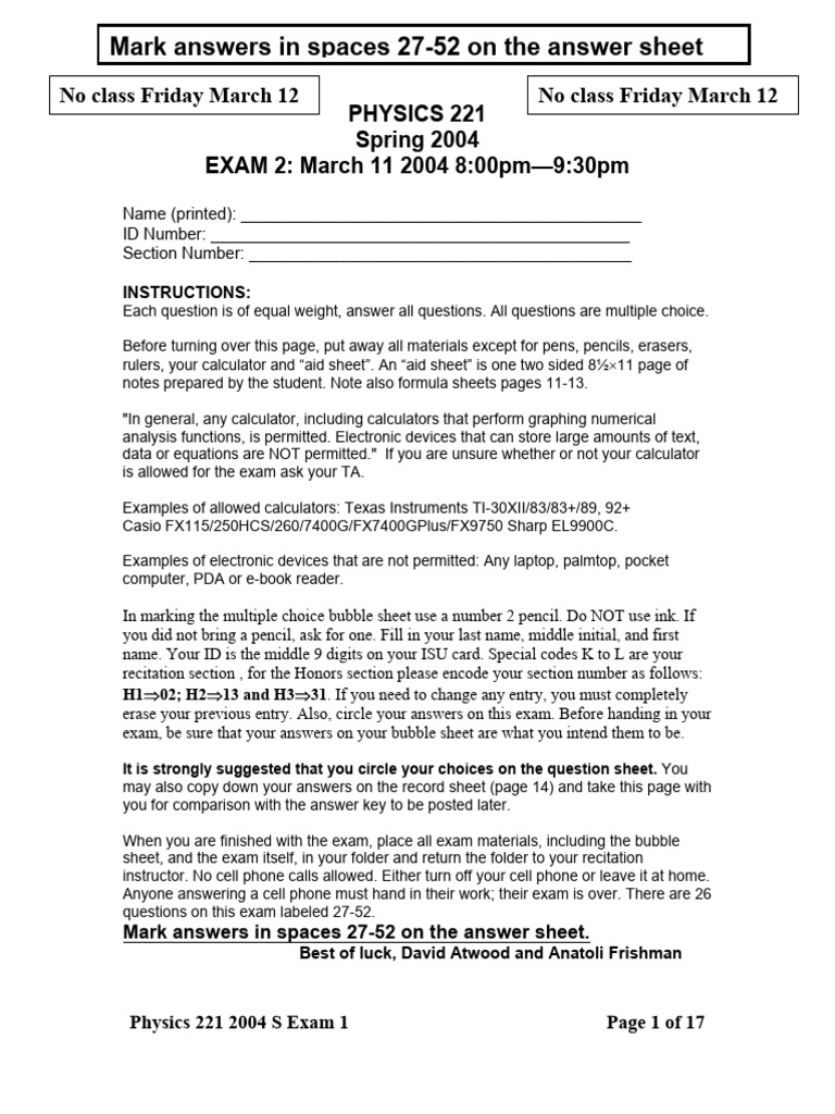Exam2 2004s Sol | PDF | Collision | Momentum
