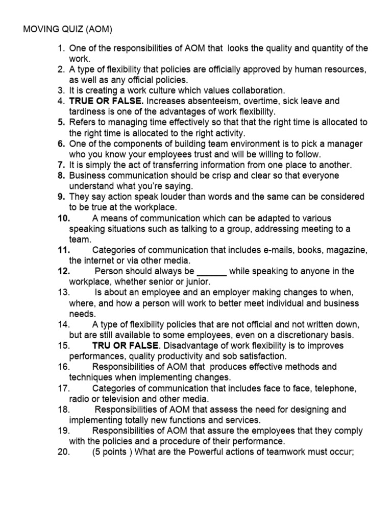 Moving Quiz | PDF | Brand | Customer