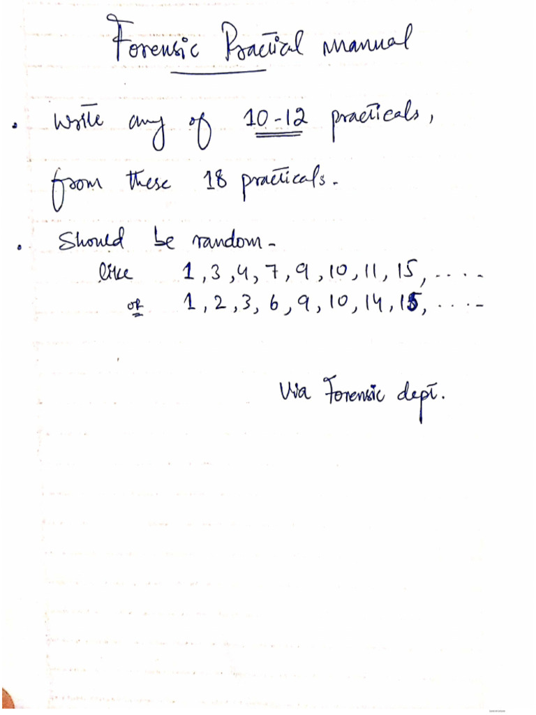 Forensic Practical Manual | PDF