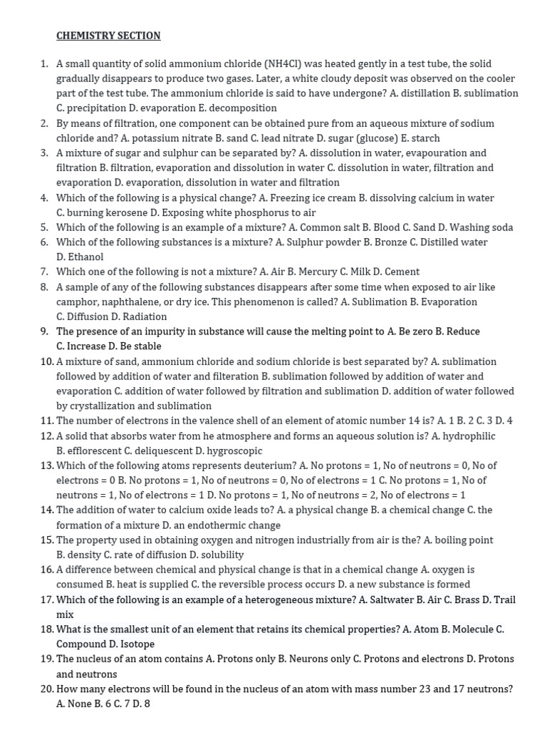 Hda Chemistry | PDF | Proton | Atoms