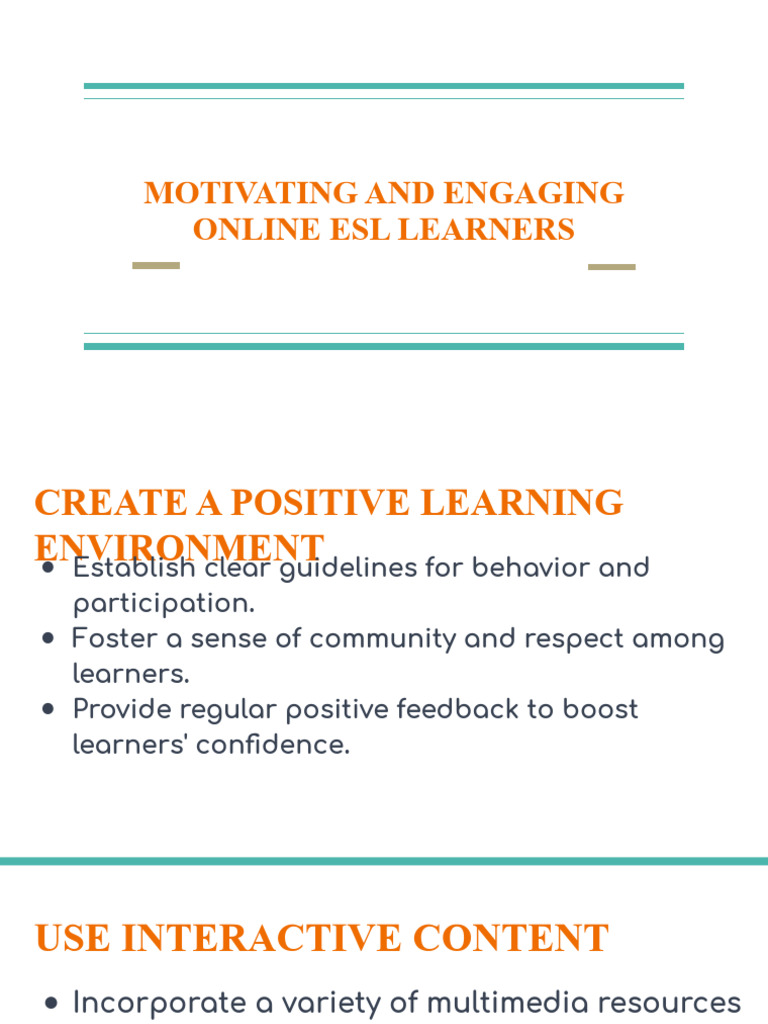 Engage Online ESL Learners Effectively | PDF | Career & Growth
