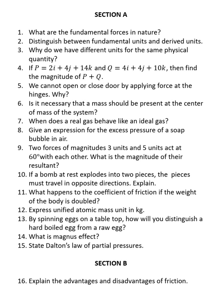 Section A | PDF | Force | Collision