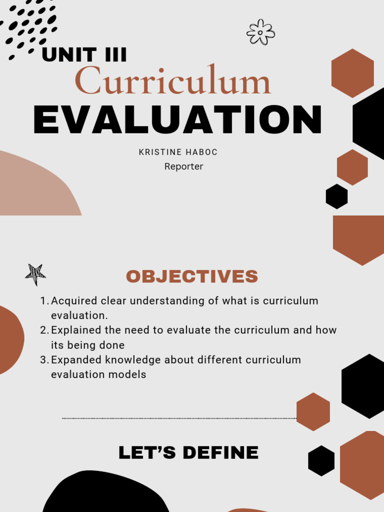 Tcp Ped 5 Unit Iii Curriculum Evaluation Pdf Evaluation Curriculum