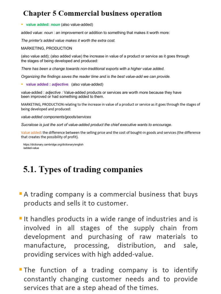 Chapter 5 Commercial Business Operation | Download Free PDF ...
