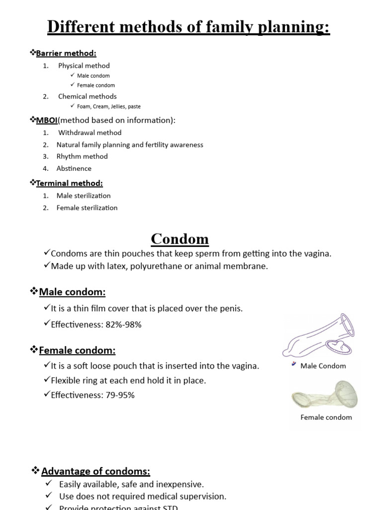 Family Planning Methods | PDF | Condom | Sexual Intercourse