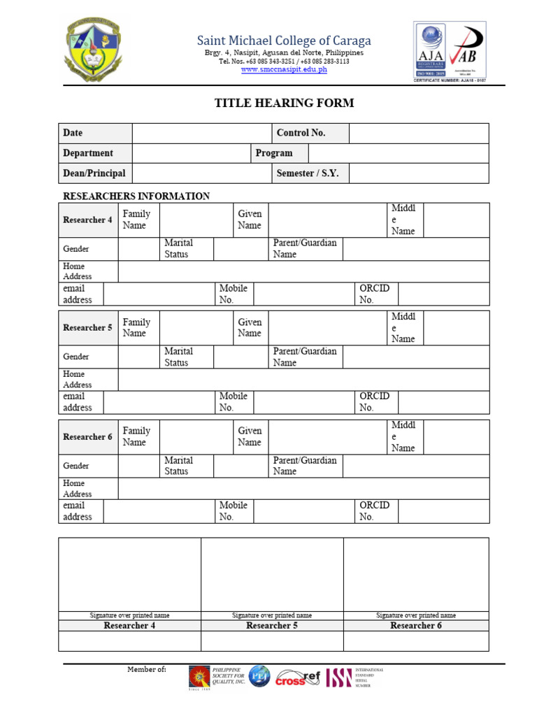Title Hearing Forms | PDF | Science