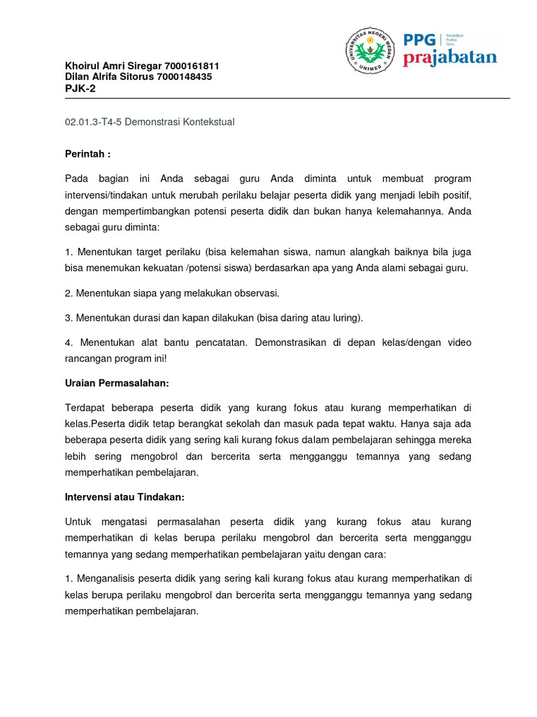 T4. Demonstrasi Kontekstual | PDF