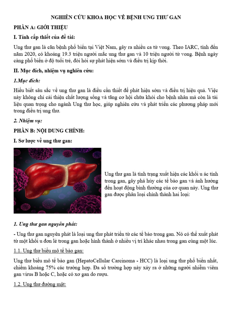 NGHIÊN CỨU KHOA HỌC VỀ BỆNH UNG THƯ GAN | PDF