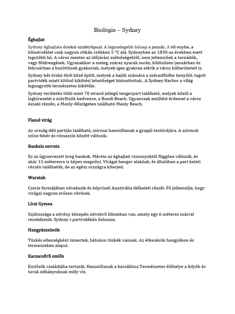 Sydney Word | PDF