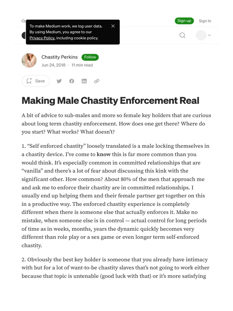 Making Male Chastity Enforcement Real - by Chastity Perkins - Medium ...