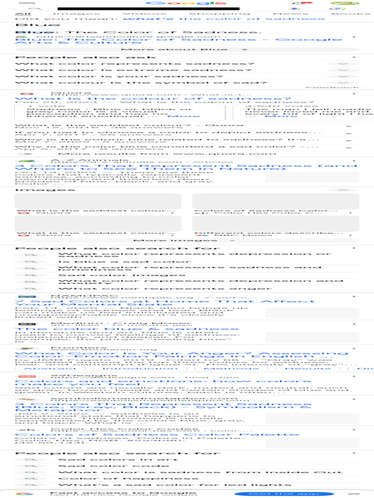 whats the color of sadness - Google Search | PDF | Color | Psychology