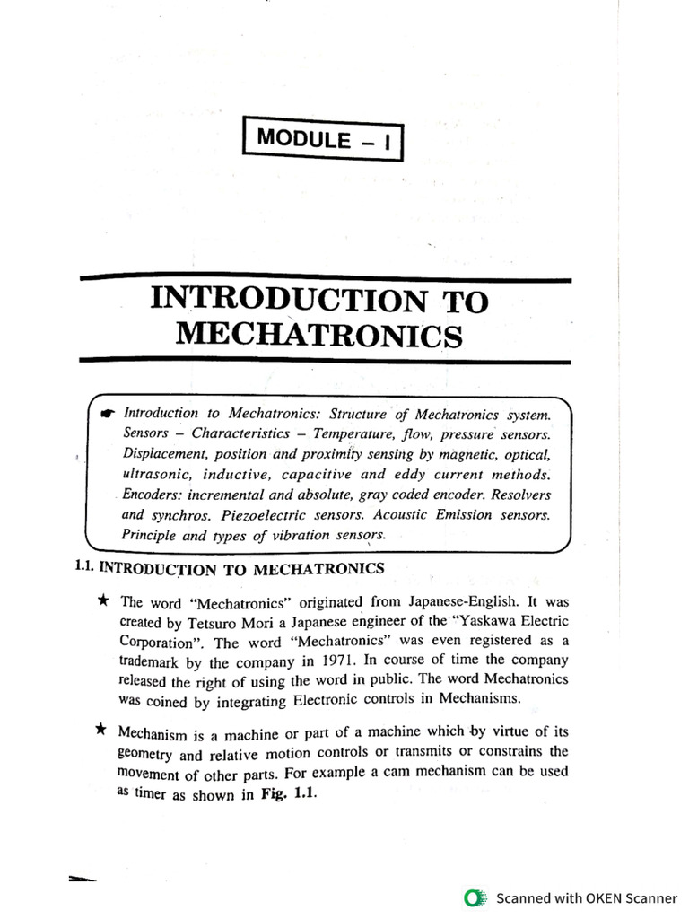 Mechatronics Mod 1 | PDF