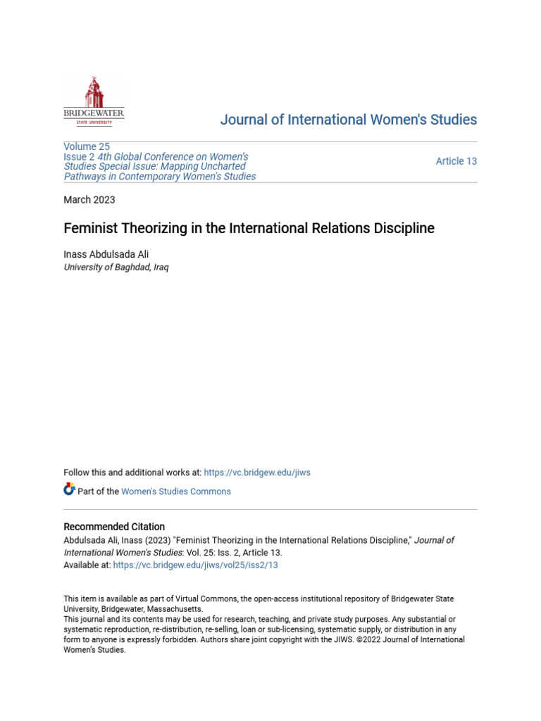 Feminist Theorizing in The International Relations Discipline | PDF ...