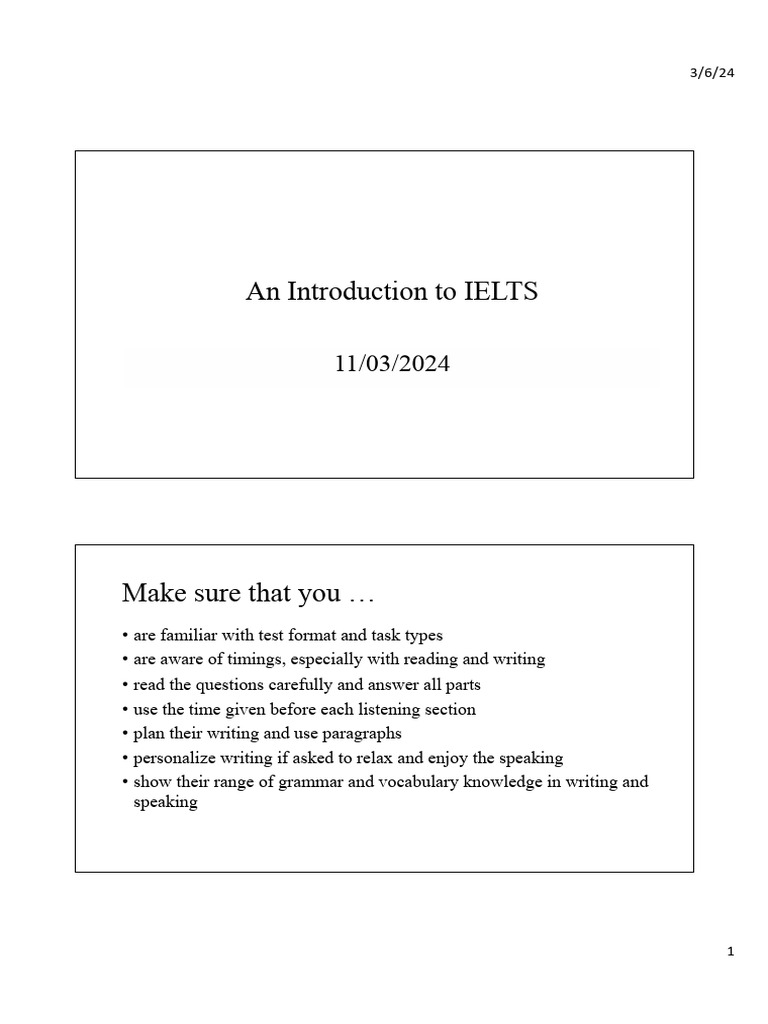 An Introduction to IELTS | PDF | International English Language Testing ...