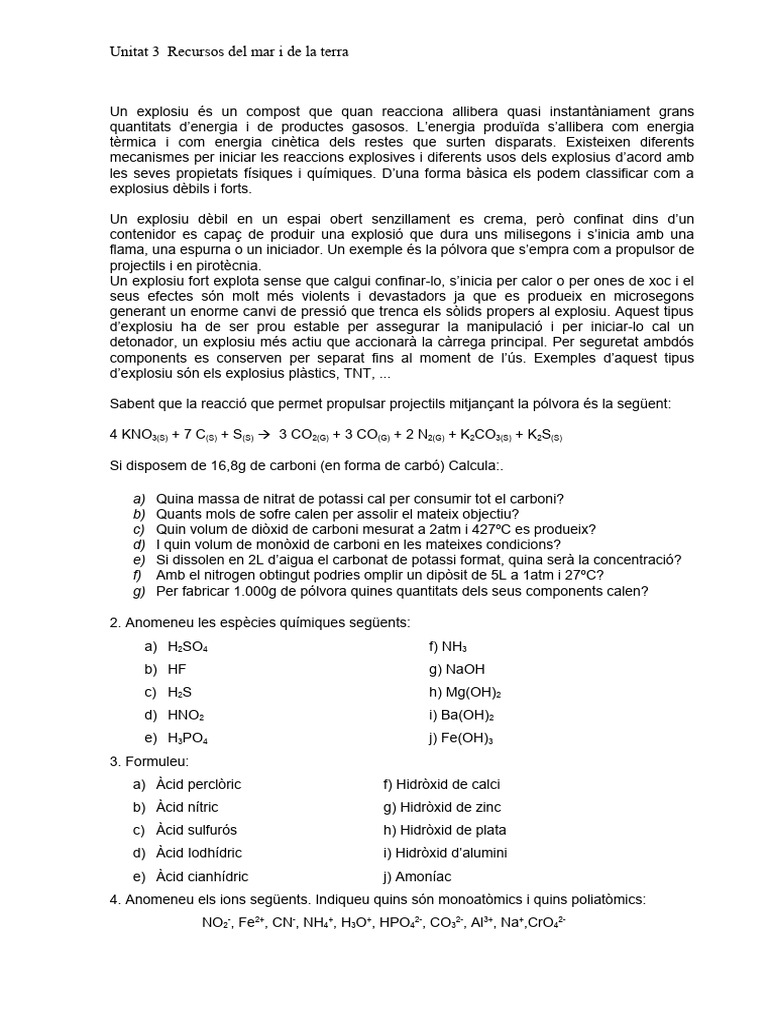 Exercicis Inicials Unitat 3 | PDF