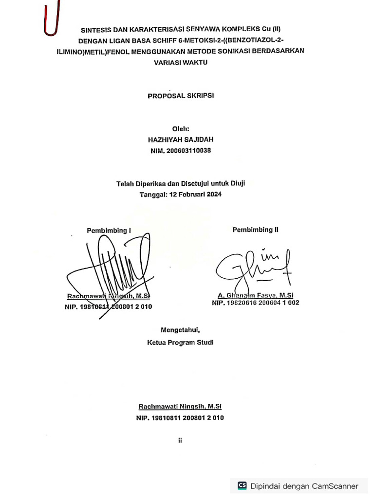 Lembar Pengesahan Proposal | PDF
