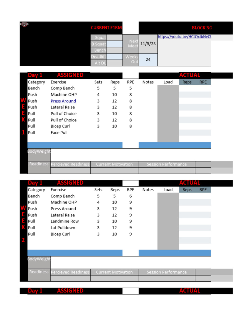 Strength Training Log | PDF | Management Of Obesity | Physical Fitness