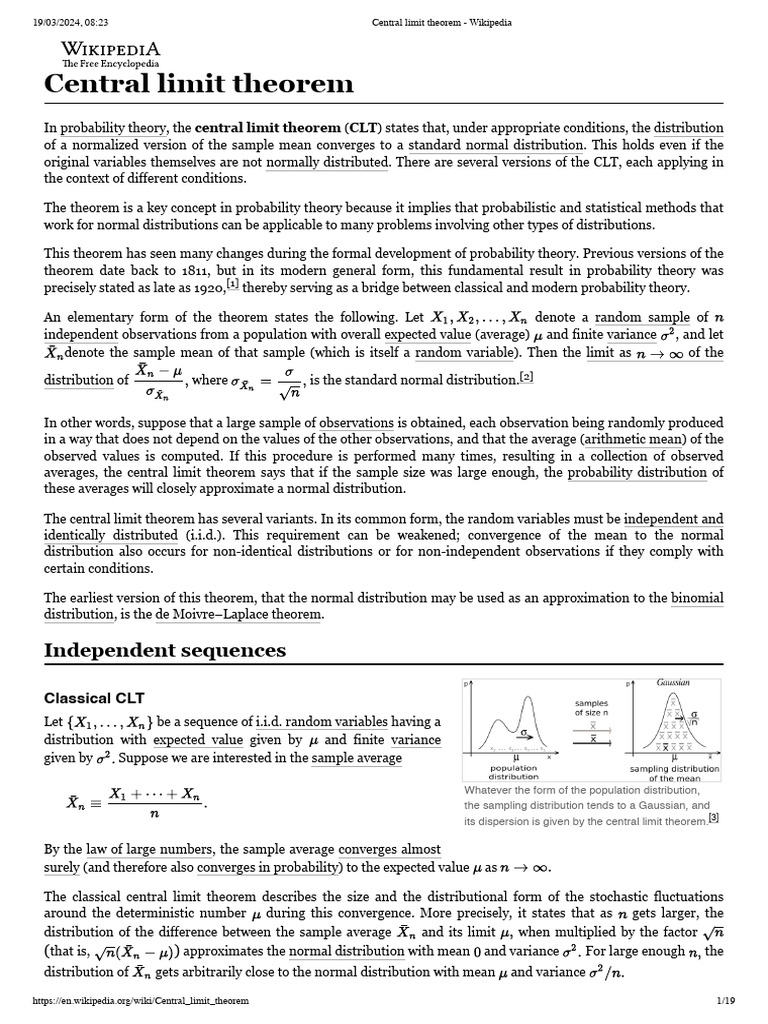 Overview of the Central Limit Theorem | PDF | Normal Distribution ...
