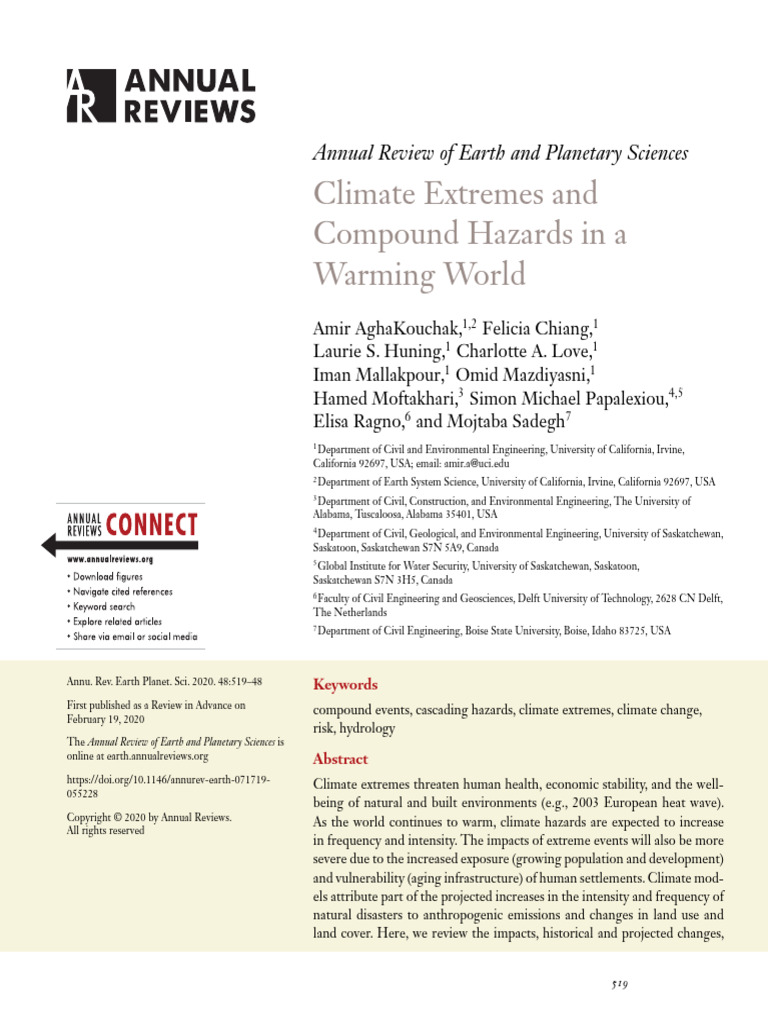 Climate Extremes and Compound Hazards in A Warming World | PDF ...