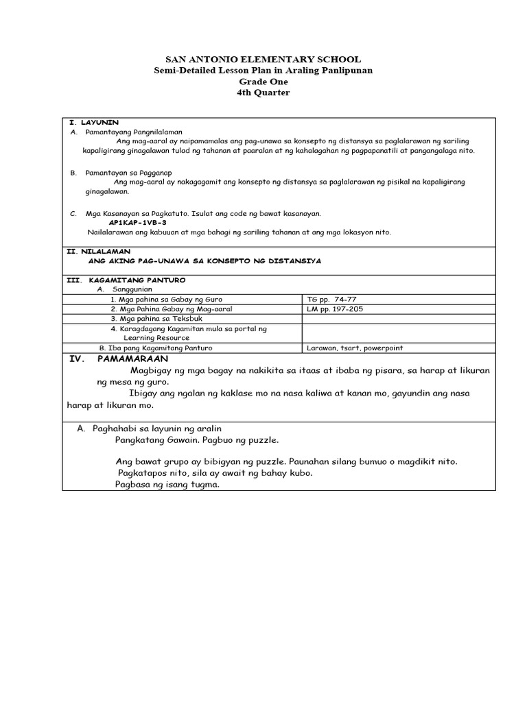 Grade 1 COT AP Q4 | PDF
