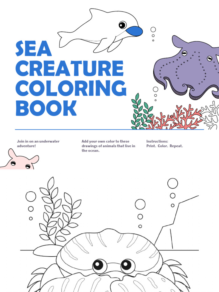 Ocean Creatures Coloring Book | PDF