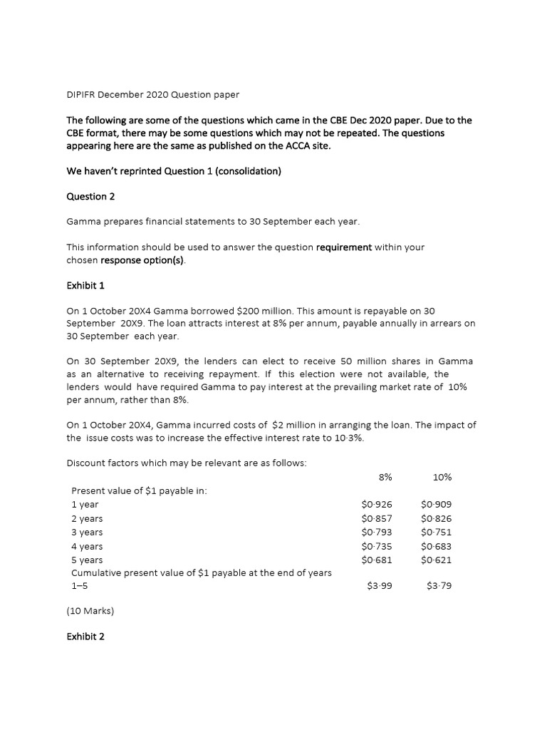 DIPIFR December 2020 Exam Questions | PDF | Equity (Finance) | Greeks ...