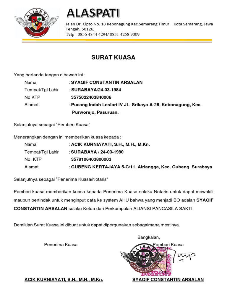 Surat Kuasa Alaspati Materai Online | PDF | Agama & Spiritualitas