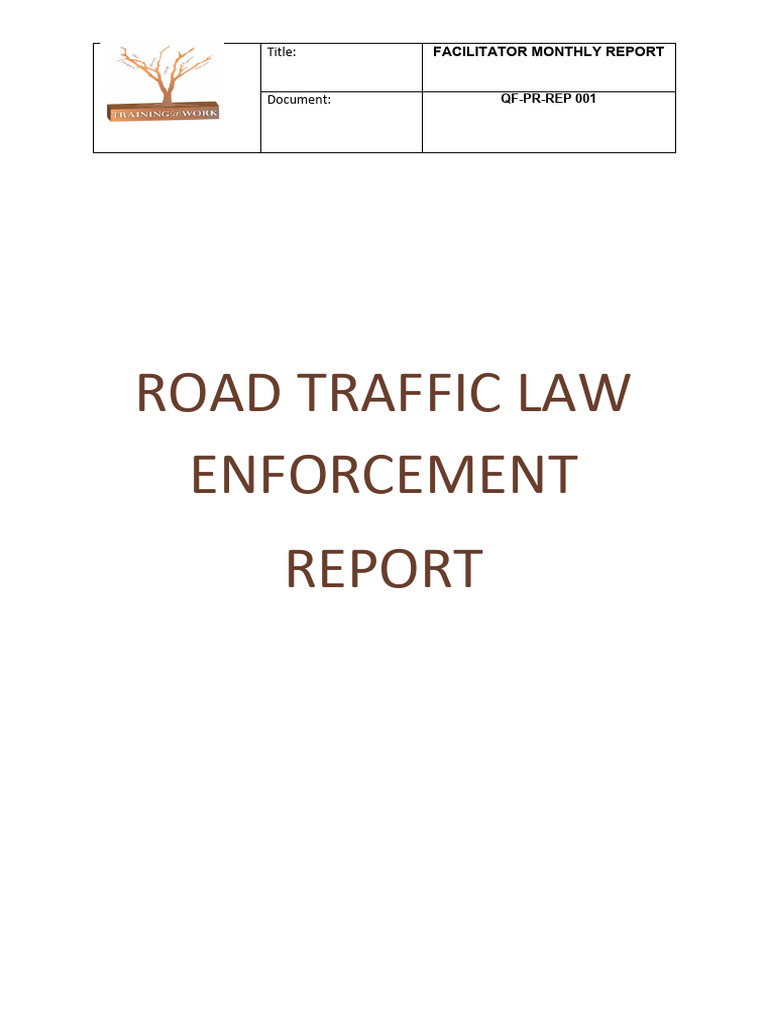 Monthly Traffic Law Training Report | PDF | Learning | Cognition