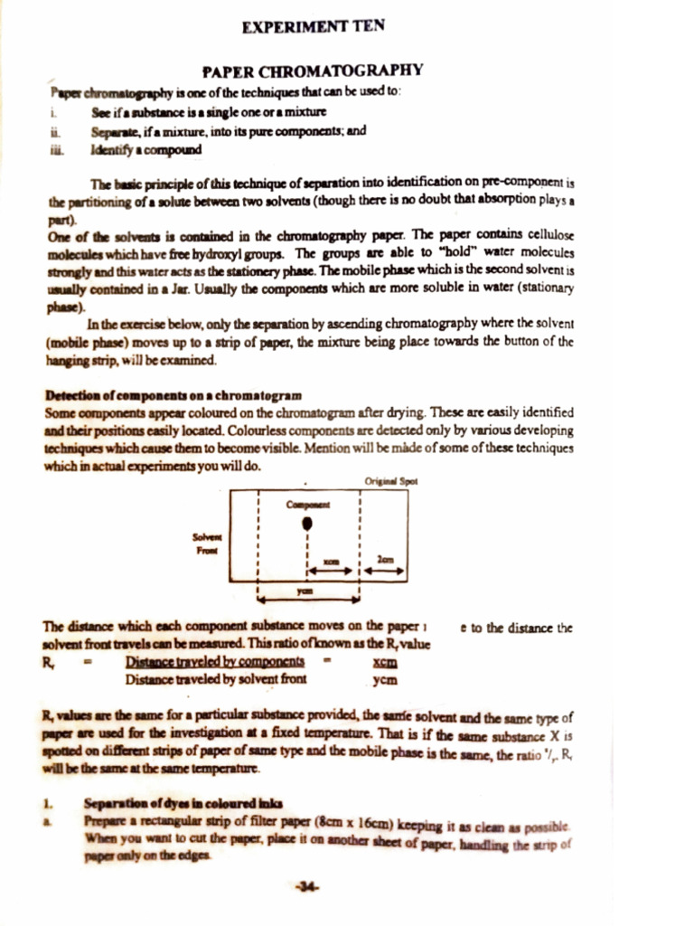 CHM104_PAPER CHROMATOGRAPHY | PDF | Chromatography | Laboratory Techniques