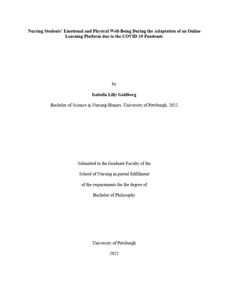 Isabella Goldberg Final ETD 2022 | PDF | Nursing | Psychological Resilience