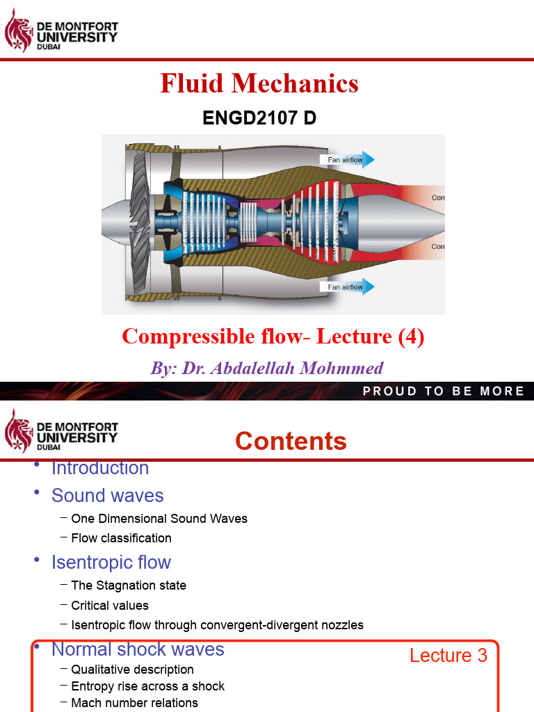 Compressible Flow Lecture 4 Shock Waves Pdf Shock Wave