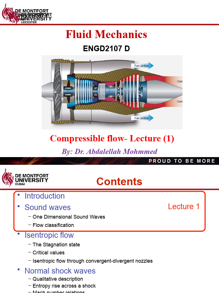 Compressible Flow Lecture 1 - Sound Waves | PDF | Compressible Flow | Fluid Dynamics