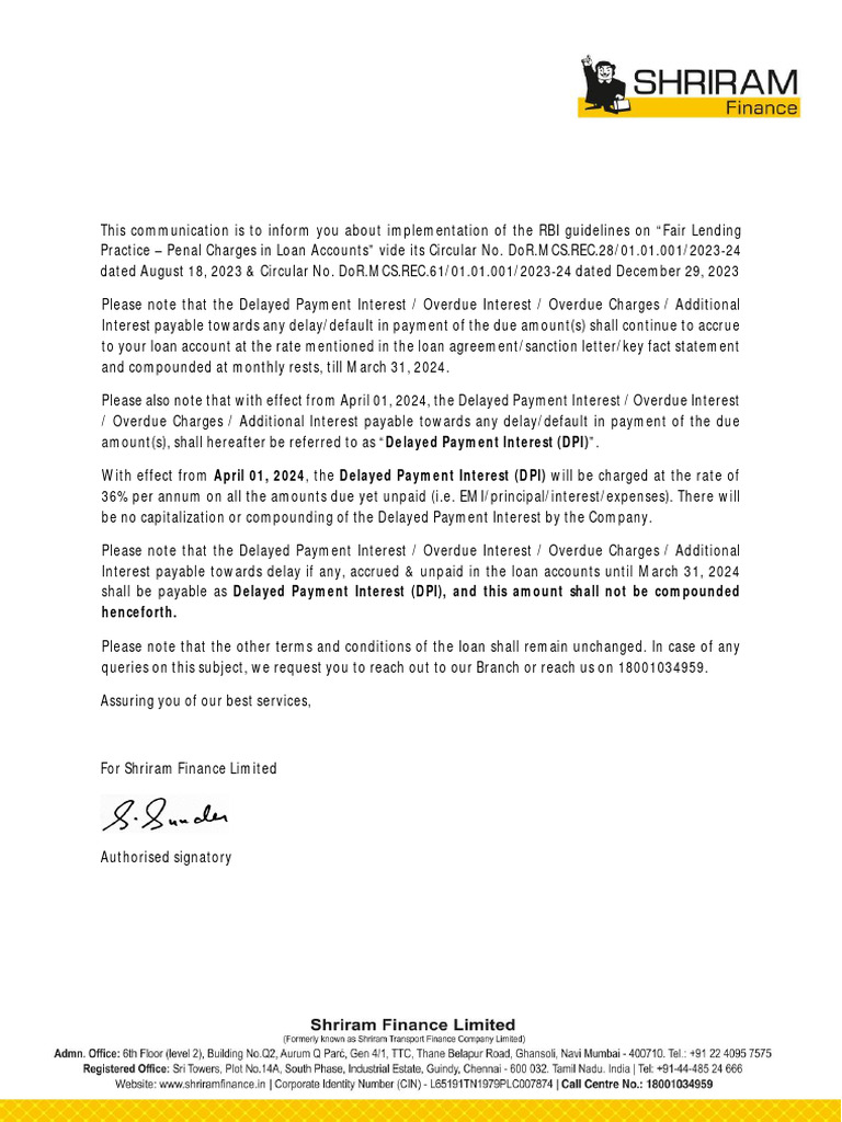 Loan Penal Charges Update | PDF | Finance & Money Management