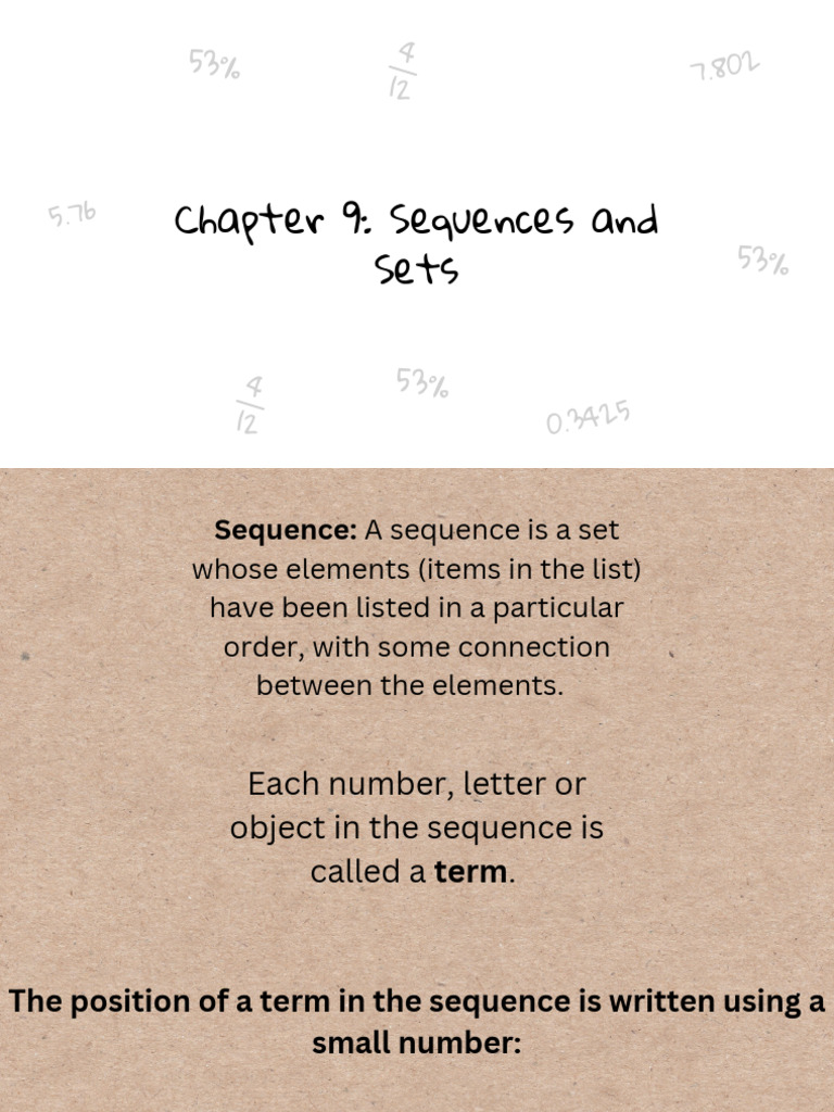 Sequences and Sets Explained | PDF | Set (Mathematics) | Numbers