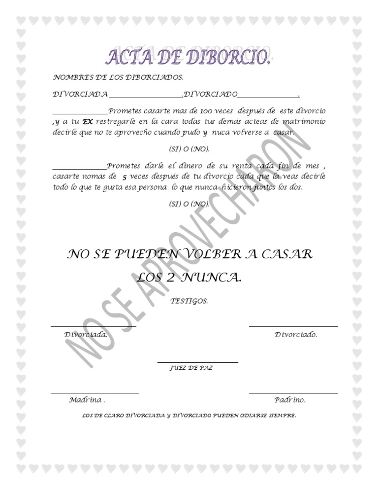 Acta de Divorcio | PDF