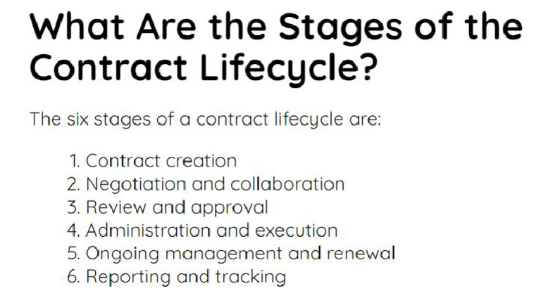 Contract Management - Six Stages | PDF