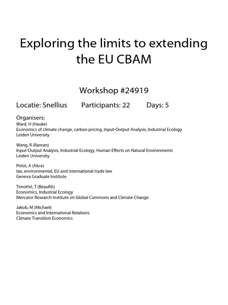 EU CBAM Extension Workshop | PDF | Technology & Engineering