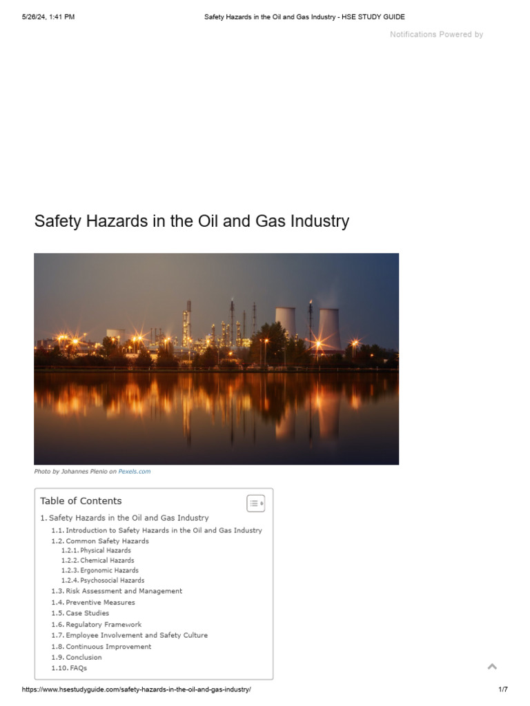 Oil and Gas Industry Safety Hazards | PDF | Hazards | Risk