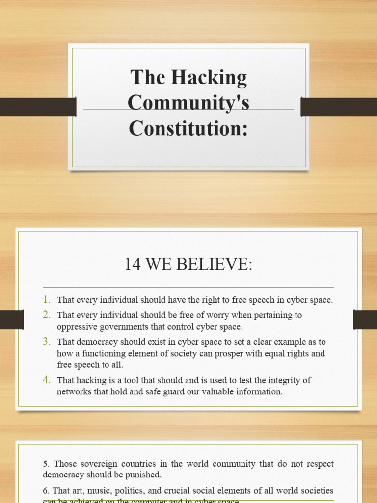 The Hacking Community's Constitution | PDF | Liberal Arts Education