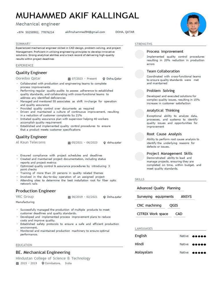 ResumeAkifMuhammed | PDF | Quality Assurance | Engineering