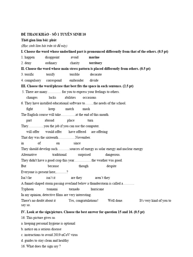 Đè Tham KH o | PDF | Influenza